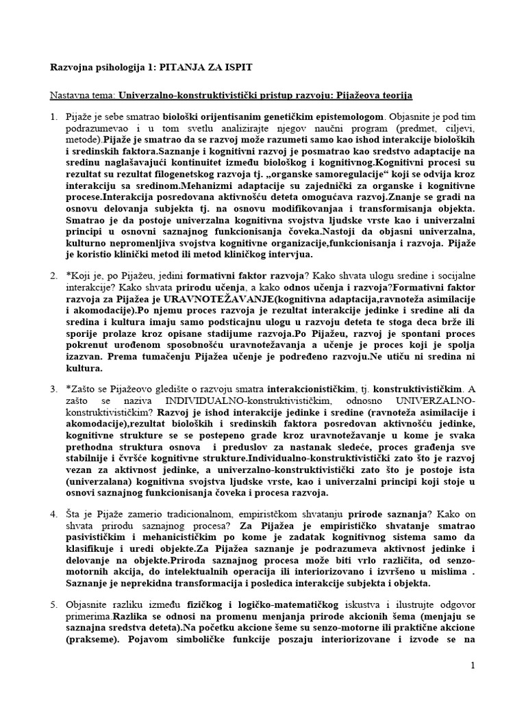 ISPIT Razvojna | PDF