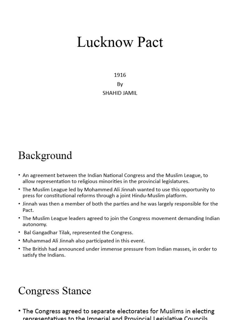 Lucknow Pact | PDF