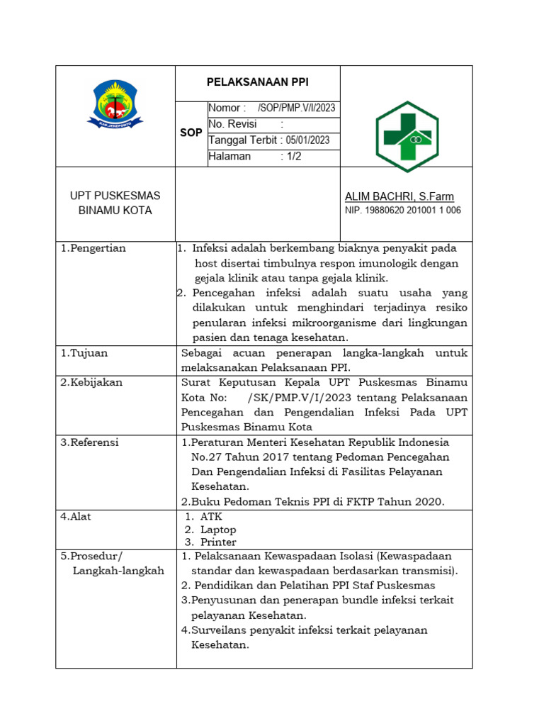 SOP Pelaksanaan PPI (R) | PDF