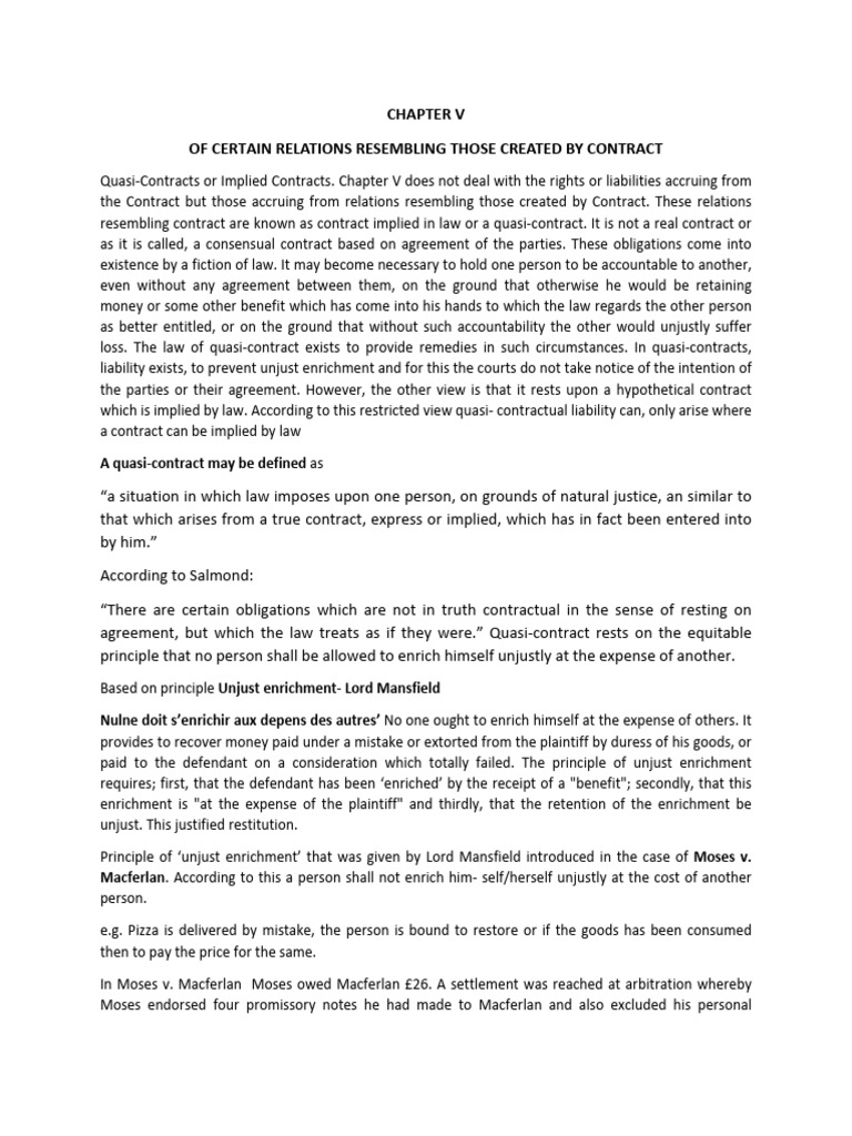 Of Certain Relations Resembling Those Created by Contract: A Quasi ...