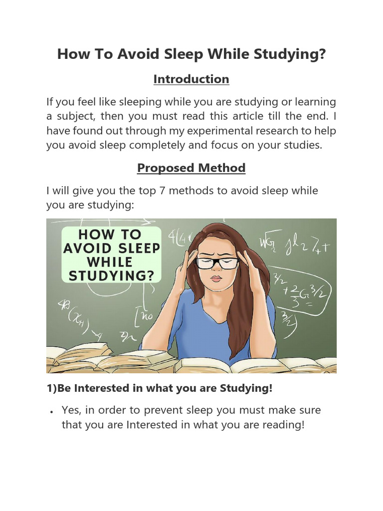 How To Avoid Sleep While Studying | PDF | Sleep | Psychology