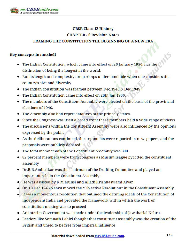 12 History Part III Revision Notes CH 06 | PDF