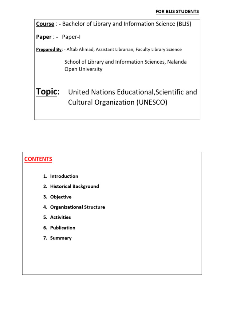 UNESCO | PDF | Information | Unesco