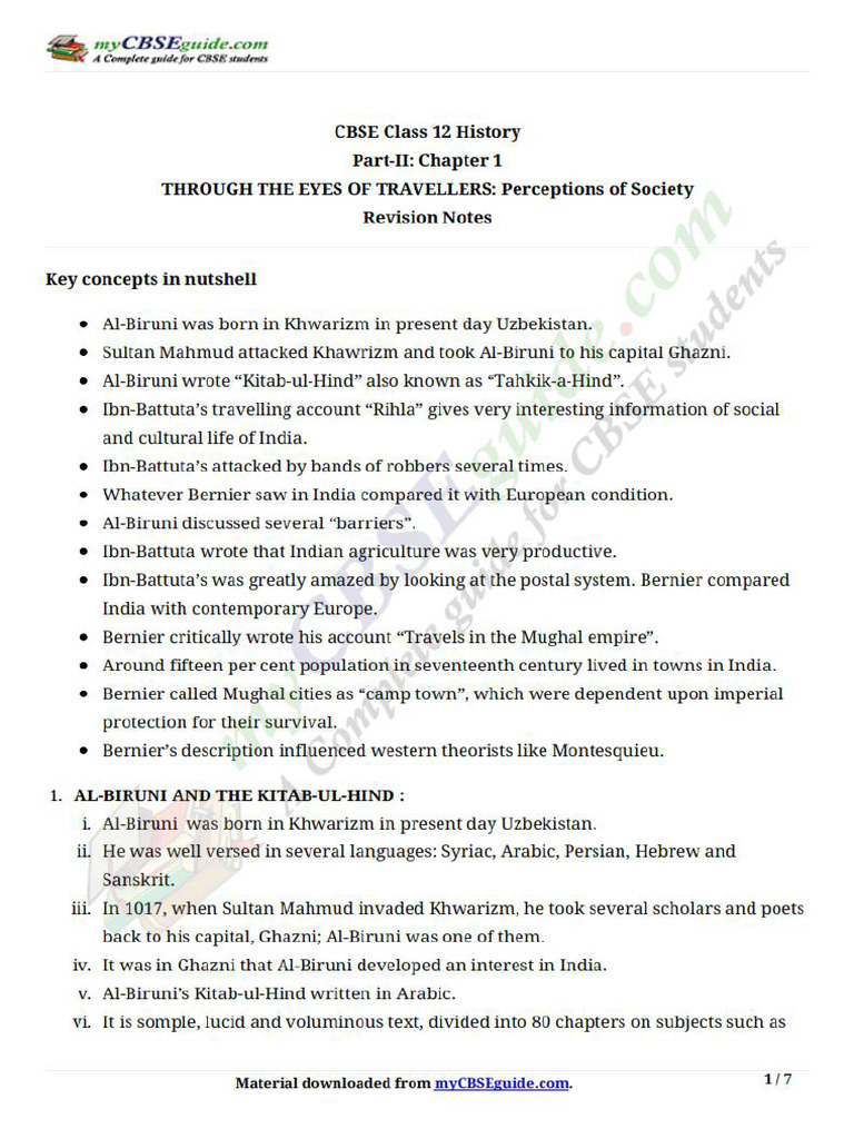 12_history_part_II_revision_notes_ch_01 | PDF 12_history_part_II_revision_notes_ch_01 | PDF