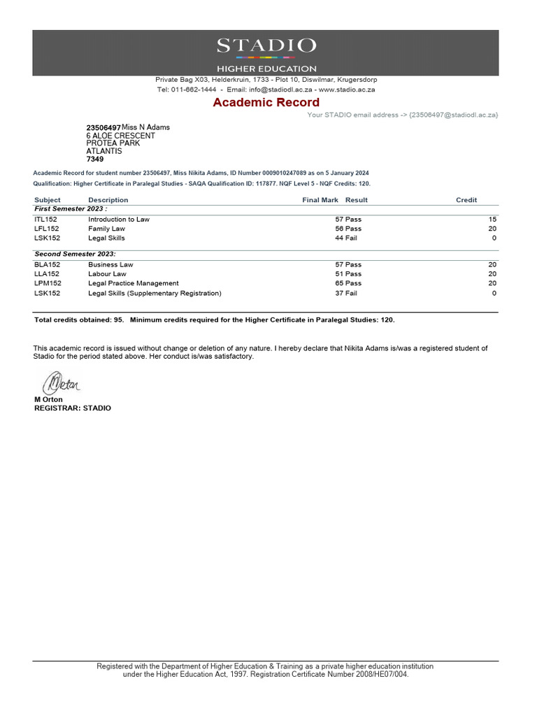 Academic Records (1) Correct | PDF