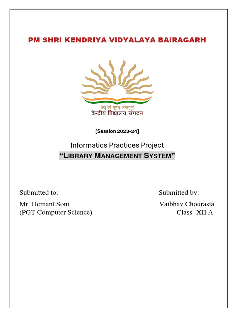 Library Management System Ip Project | PDF | My Sql | Databases