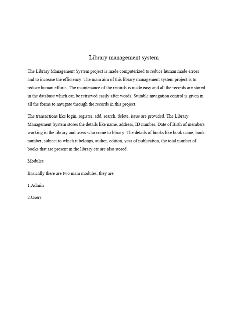 Library management system | PDF