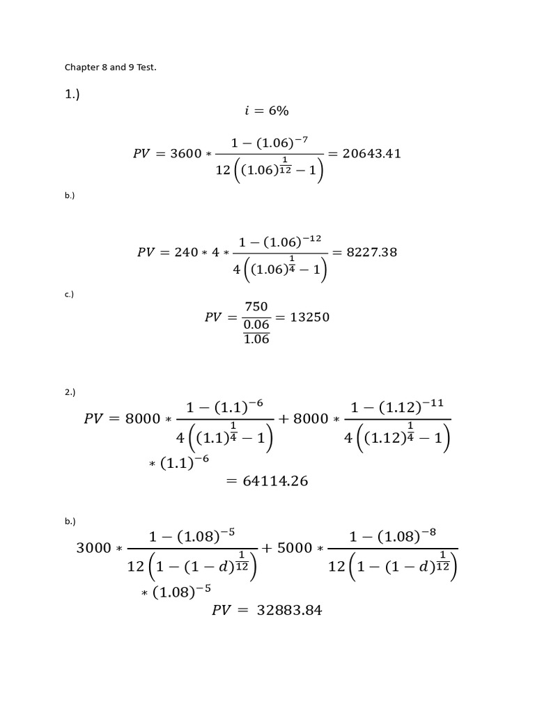 _Chapter 8 and 9 Test | PDF