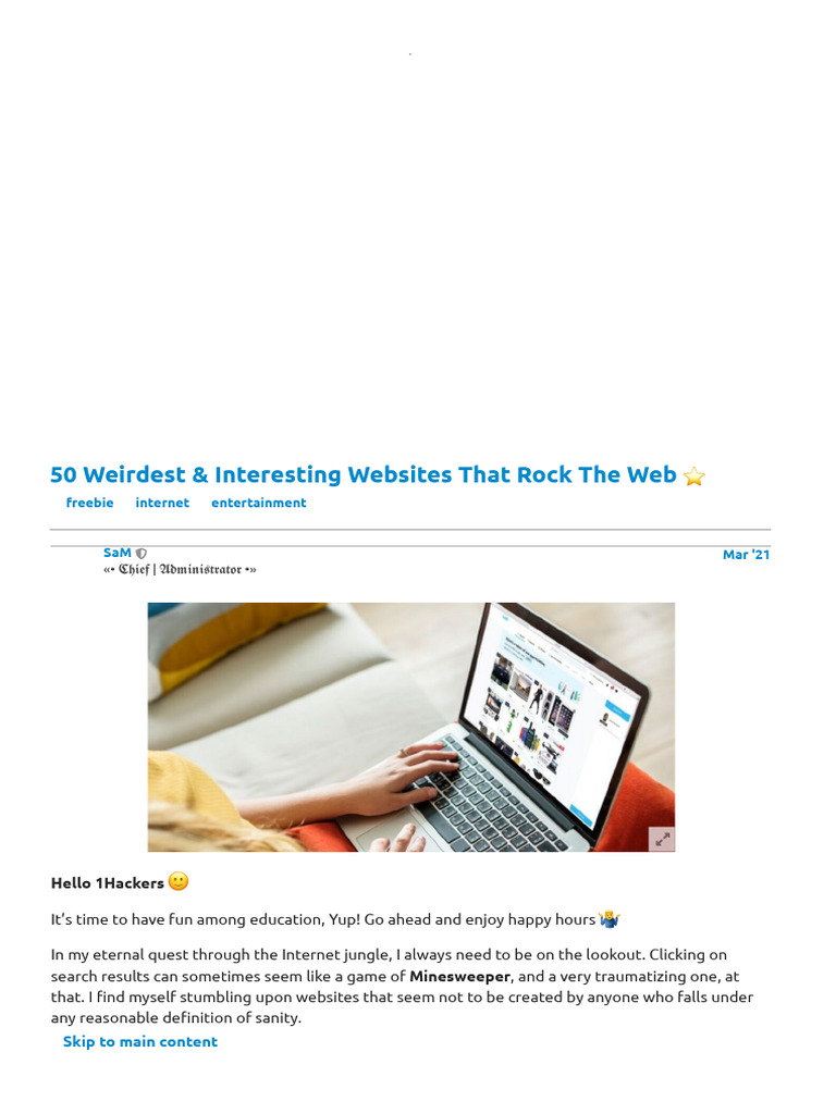 50 Weirdest & Interesting Websites That Rock The Web - Life Le | PDF ...