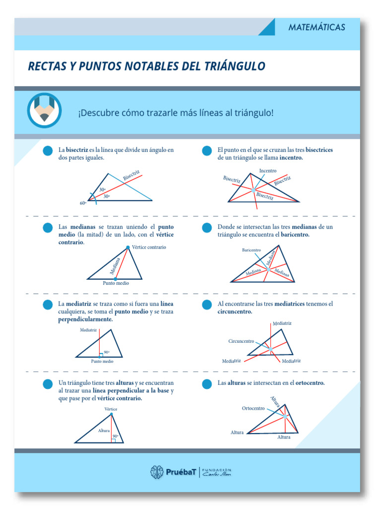 líneas notables en un triángulo | PDF | Triángulo | Matemática Elemental