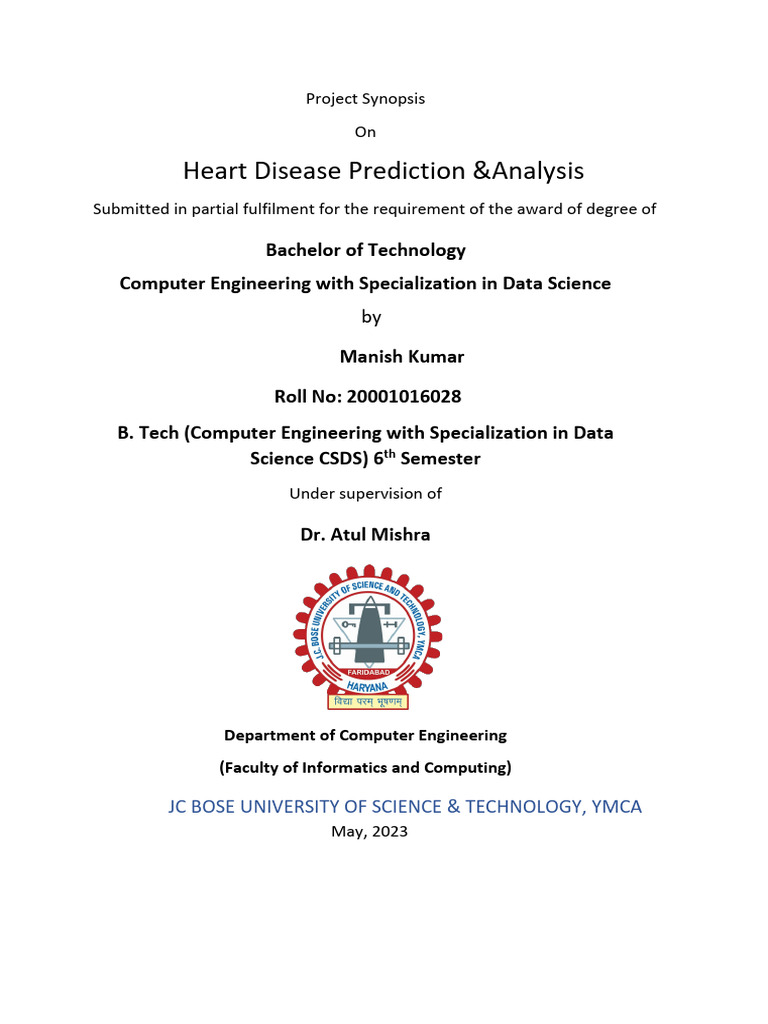 Project Synopsis 6th Sem | PDF
