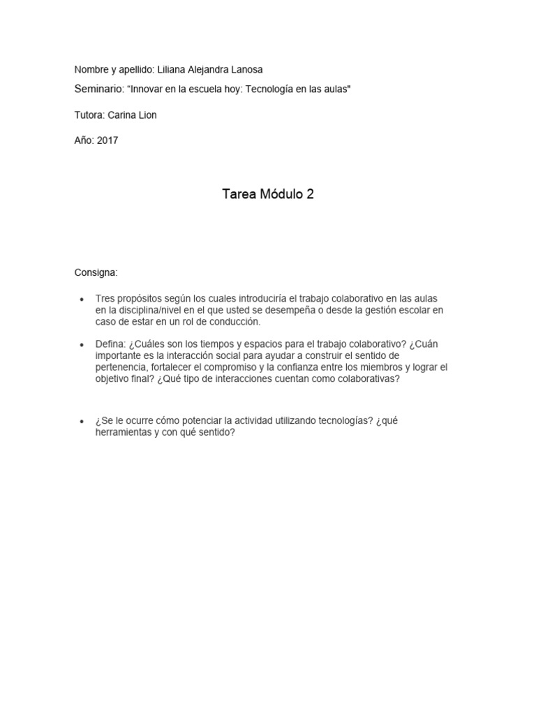 Tarea 2 Módulo 2 Tecno Lili Lanosa | PDF
