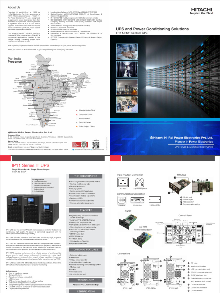 Hitachi Hi-Rel UPS Solutions Overview | PDF | Alternating Current | Power Inverter