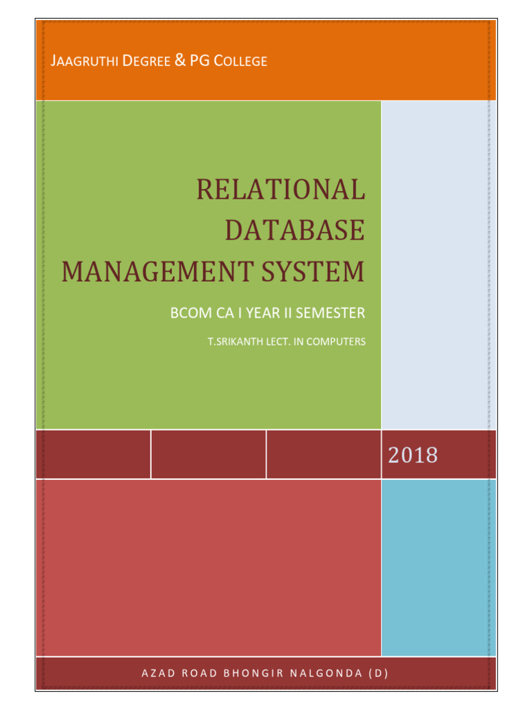 Rdbms III Sem | PDF | Relational Database | Relational Model