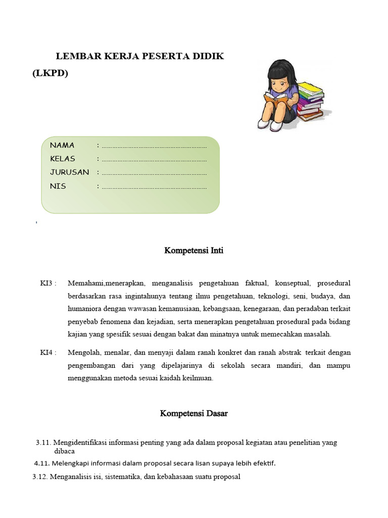 LKPD Teks Proposal Kelas Xi | PDF LKPD Teks Proposal Kelas Xi | PDF