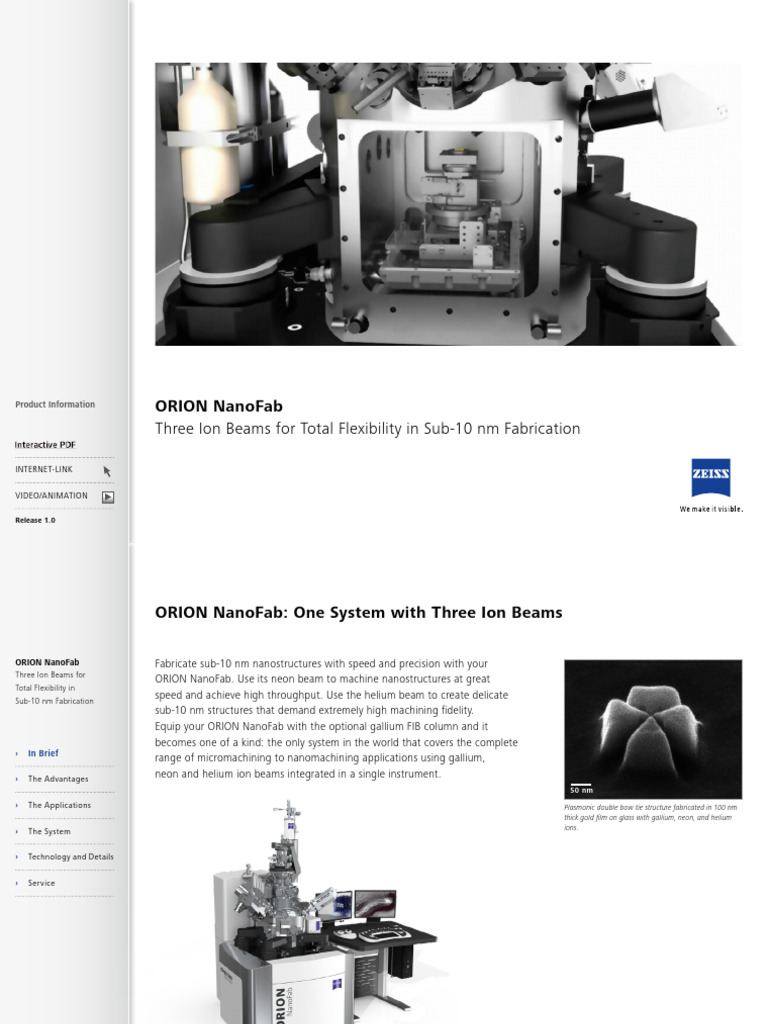 ORION NanoFab: Tri-Ion Beam Technology | PDF | Scanning Electron ...