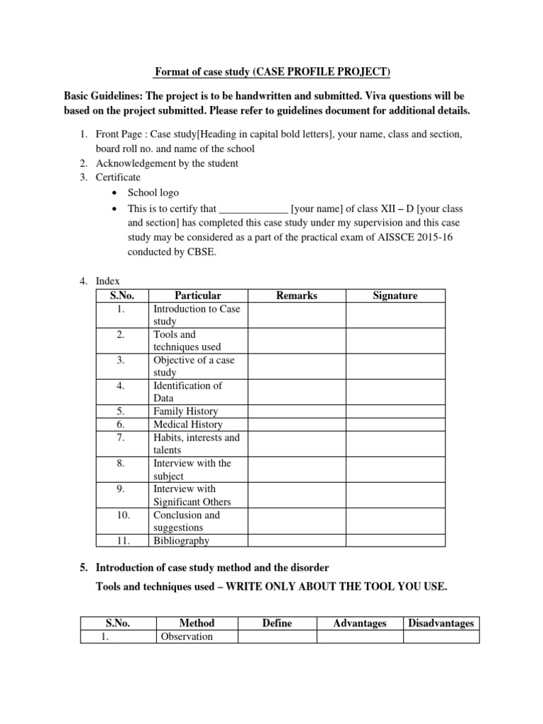 Case Profile Format For Reference | PDF | Sibling | Feeling