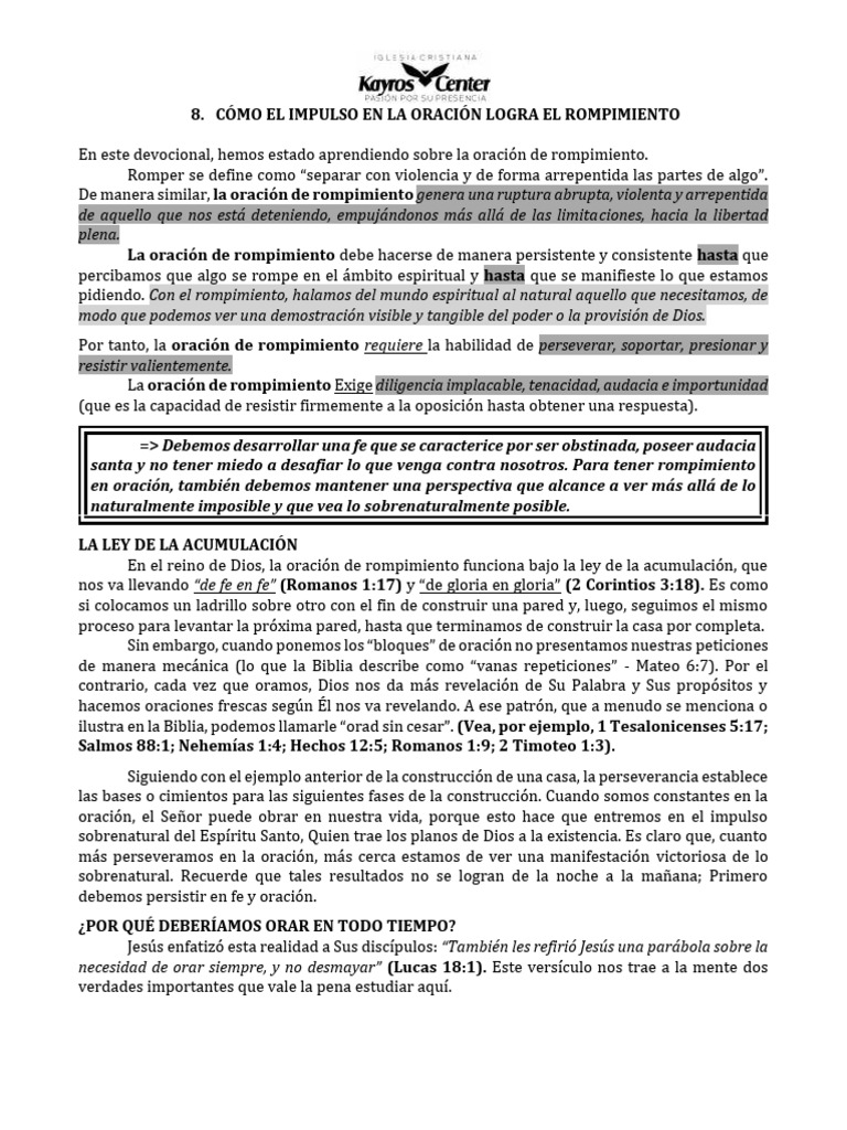 Oracion de Rompimiento 4 | Descargar gratis PDF | Oración | Jesús