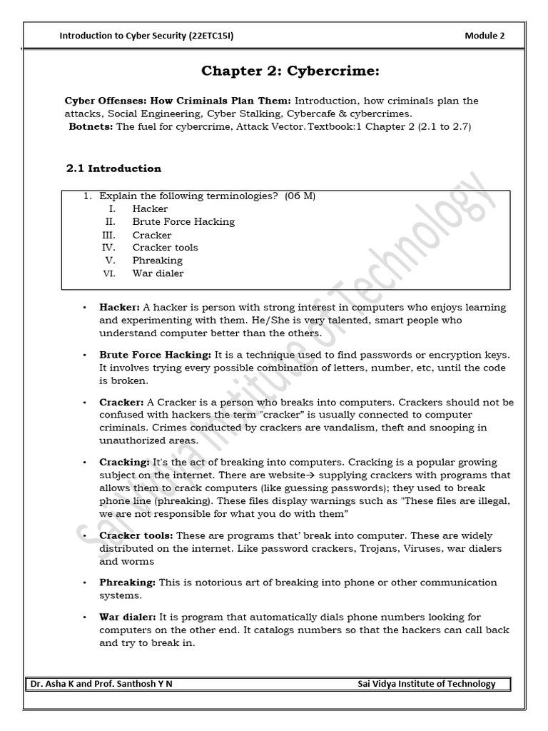 Chapter 2: Cybercrime | PDF | Malware | Port (Computer Networking)