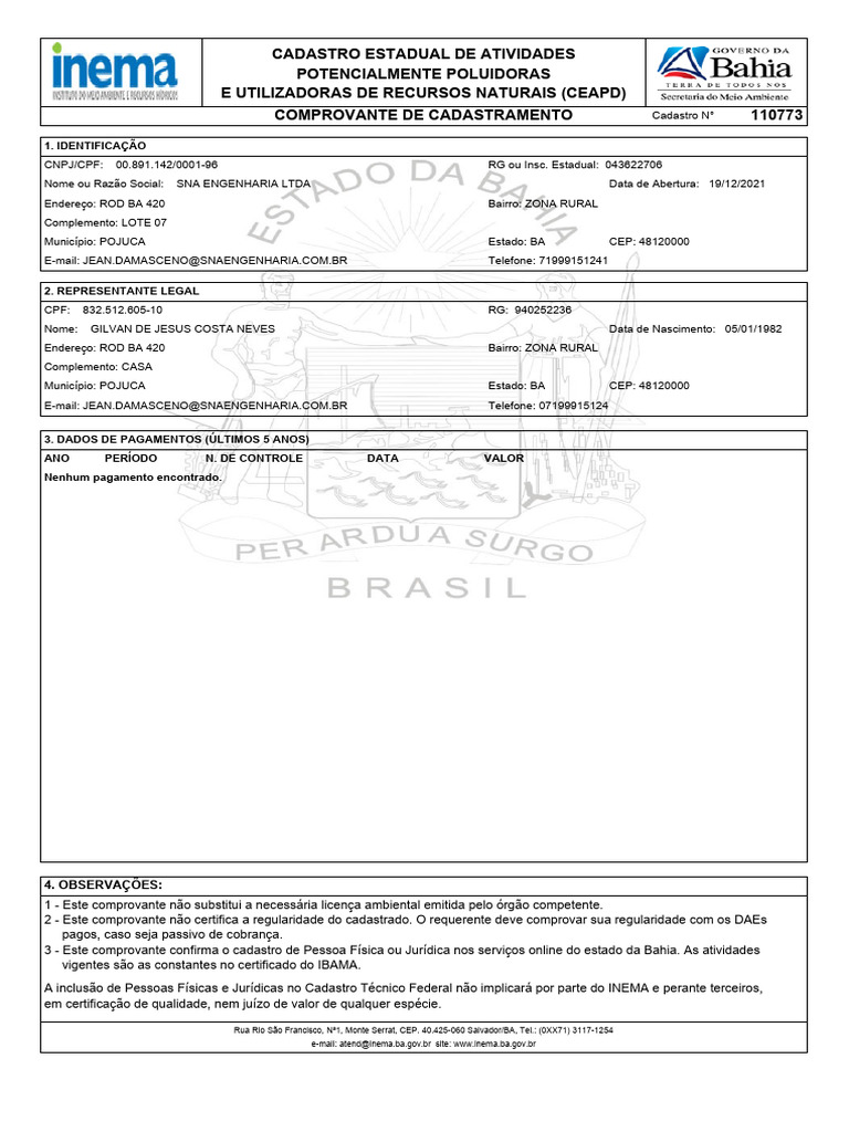 Inema SNA Engenharia 2024 | PDF | Brasil