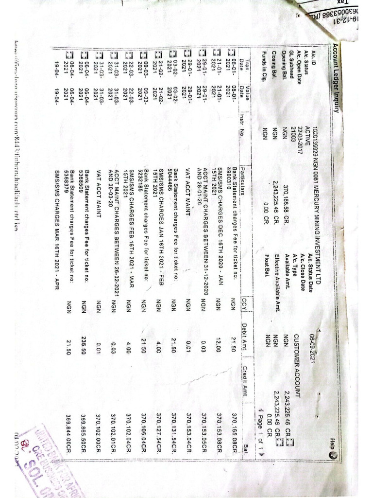 Mercury LTD - 2021 UBA Statement | PDF
