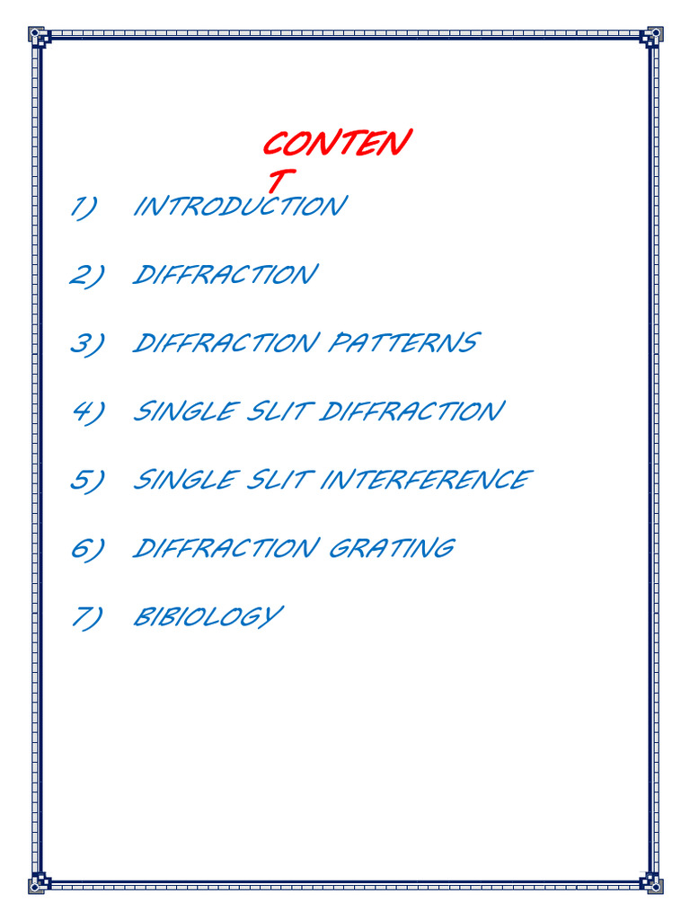 Phenomenon of Diffraction of Light | PDF | Diffraction | Applied And Interdisciplinary Physics