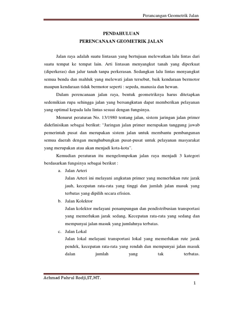 7.soal Geometrik Jalan 1 (LHR) | PDF