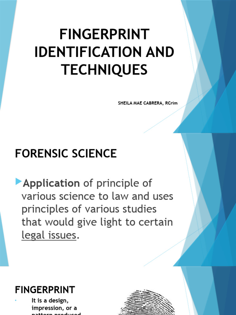 Fingerprint Patterns and Classifications | PDF | Fingerprint