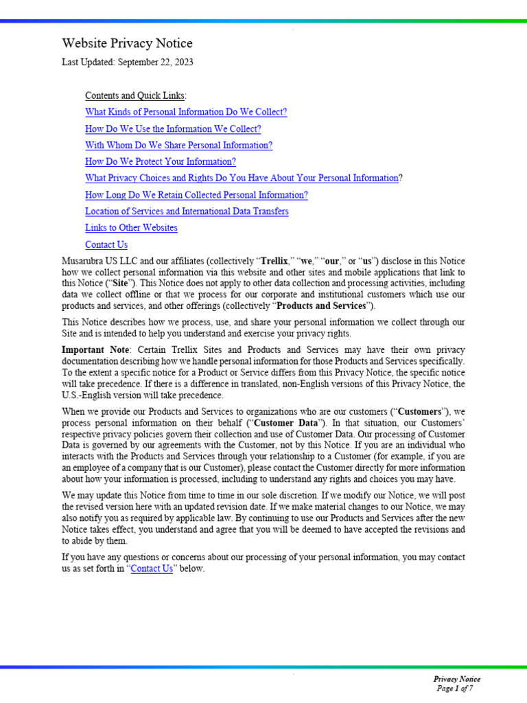 Trellix Privacy Notice Overview | PDF | Http Cookie | Privacy