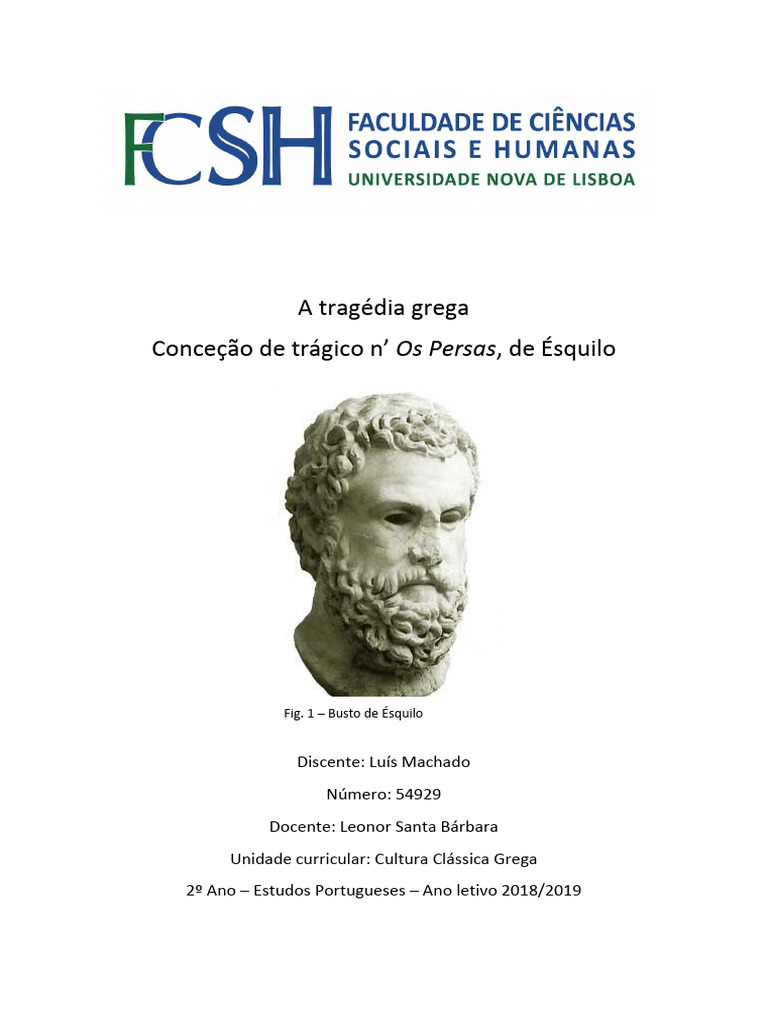 Os Persas | PDF | Tragédia | Ésquilo