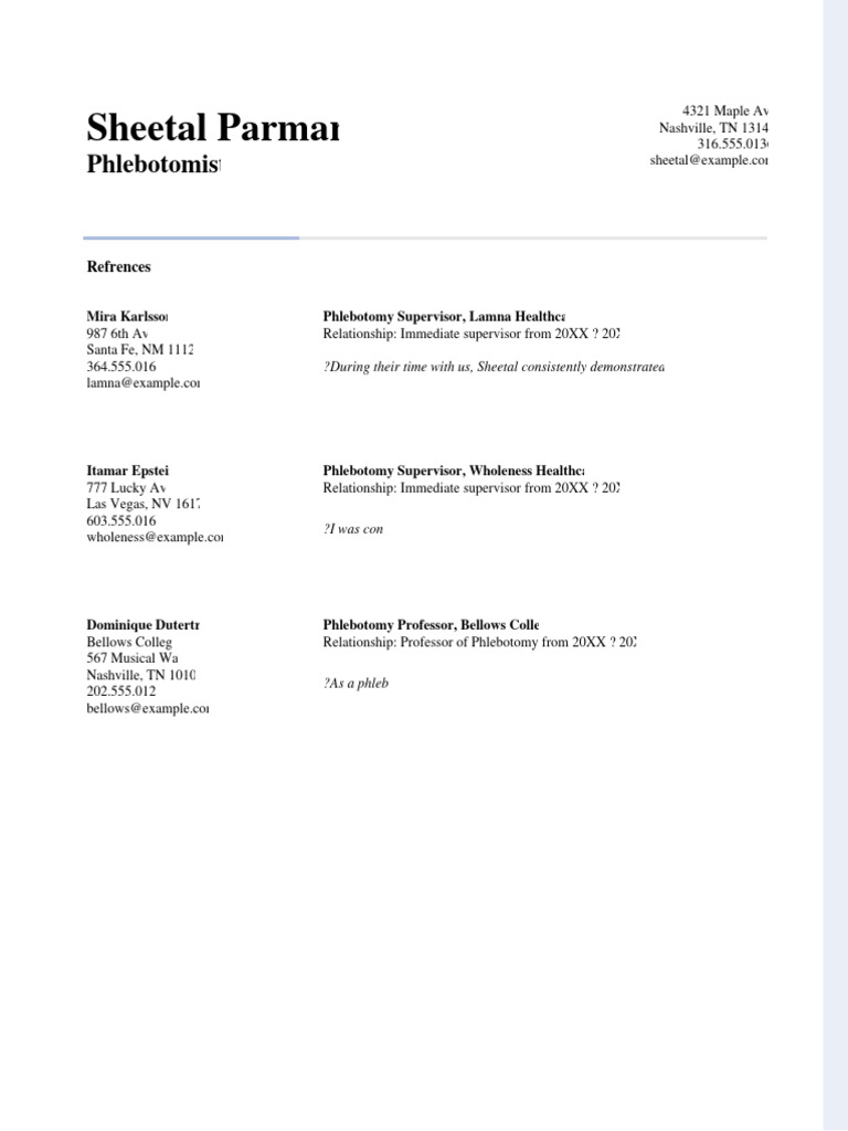 Resume References | PDF