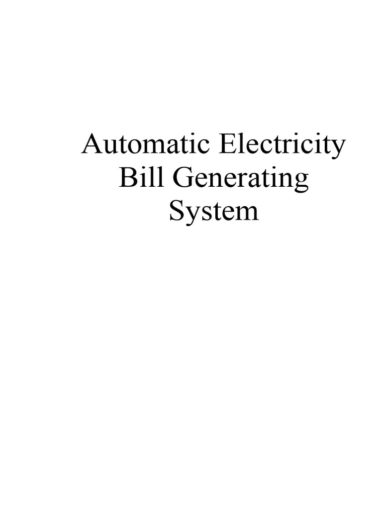 Automatic Electricity Bill Generating System | PDF | Transformer ...