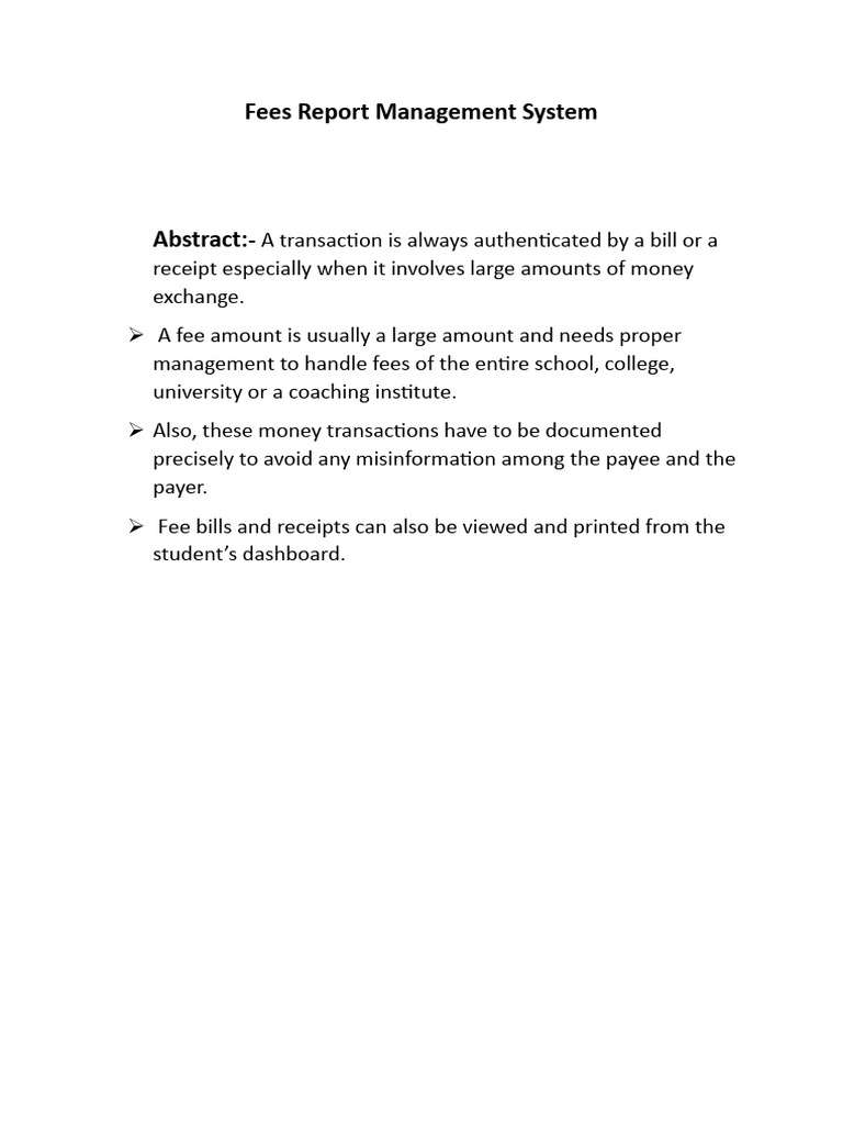Fee Management System Overview | PDF | Receipt | Software