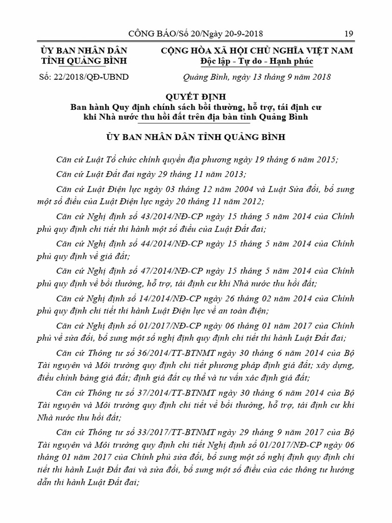 22-2018.QD-UBND Ve BT - HT.TDC | PDF