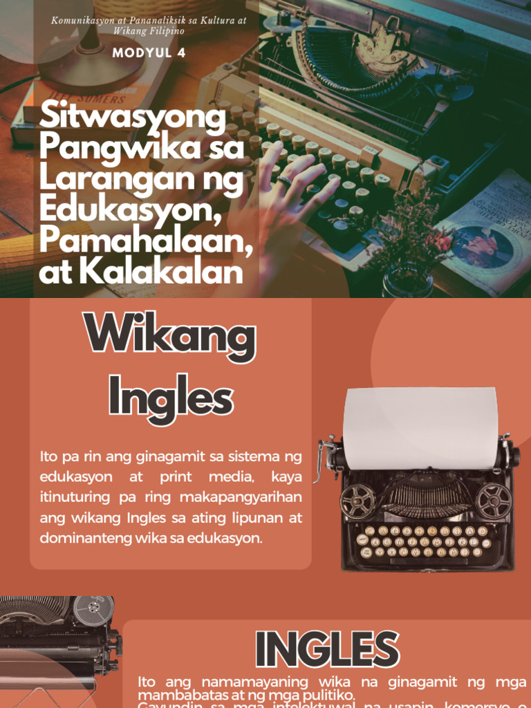 MODYUL 4 Sitwasyong Pangwika Sa Larangan NG Edukasyon, Pamahalaan, at ...