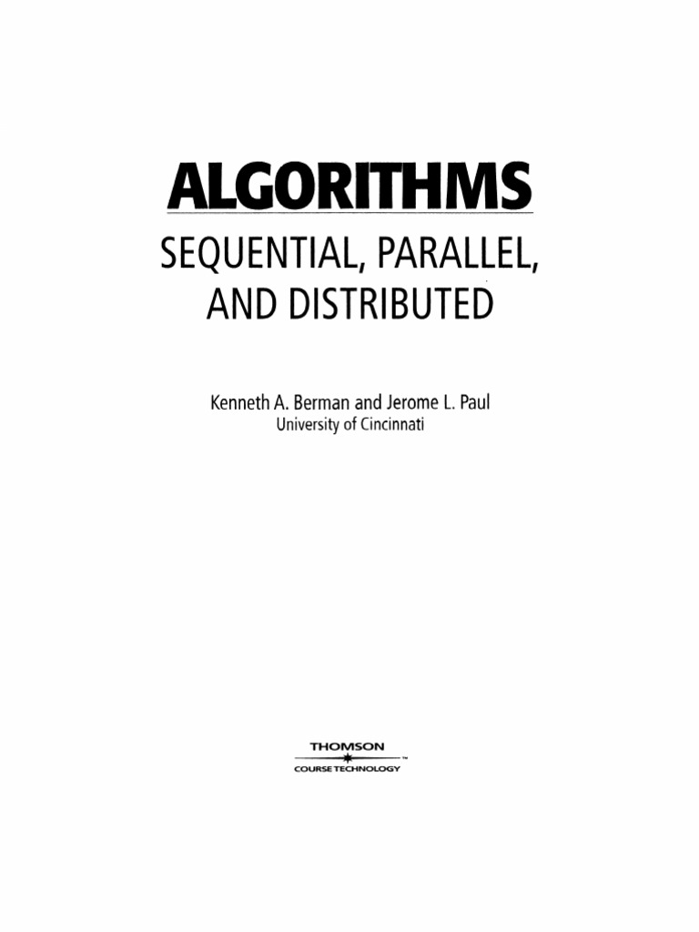 Algorithms Sequential Parallel And Distributed Pdf