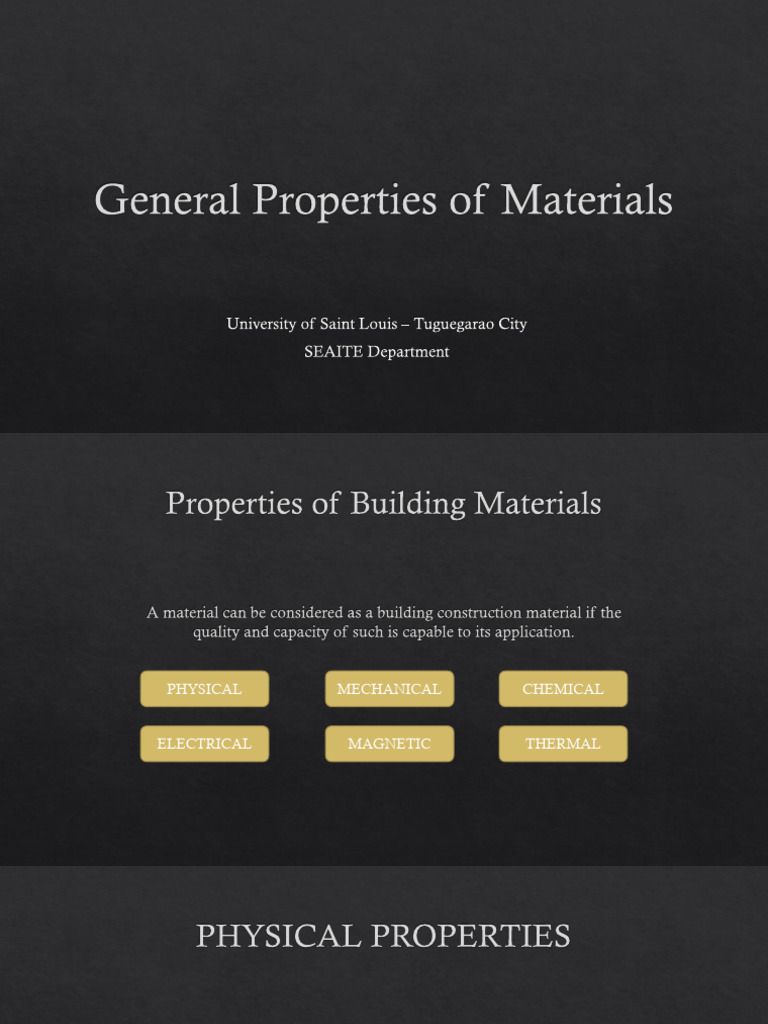 General_properties_of_materials | PDF | Deformation (Engineering) | Young's Modulus