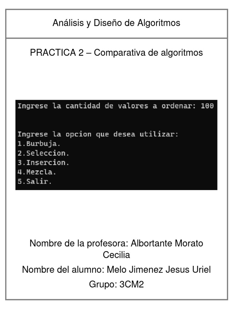 Practica2 - Comparativa de Algoritmos | PDF | Algoritmos | Biblioteca (informática)