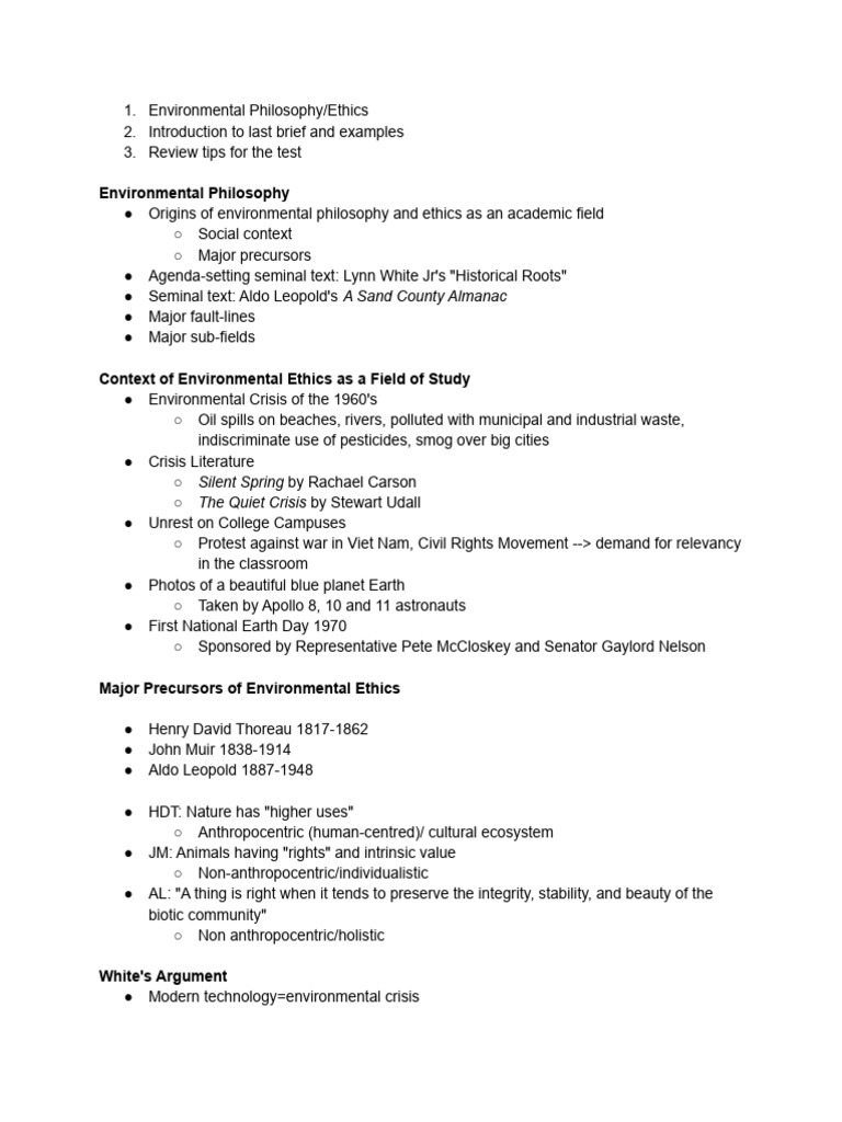 403 Lecturenotes | PDF | Environmental Ethics | Environmentalism