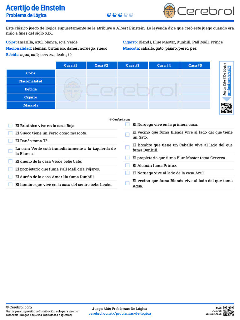 Acertijo de Einstein | PDF