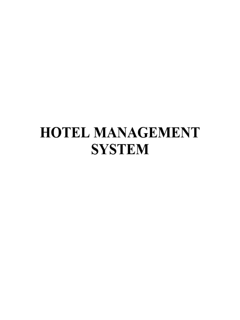 Hotel Management | PDF | Databases | User (Computing)