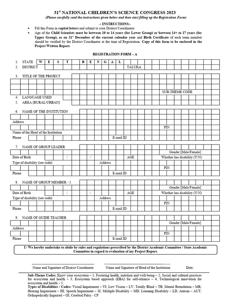 Form - A - NCSC 2023 - Final | PDF | Disability | Visual Impairment