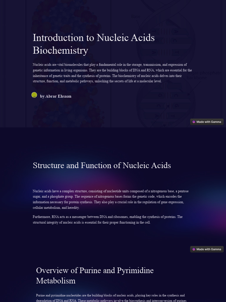 Introduction To Nucleic Acids Biochemistry | PDF | Nucleotides ...