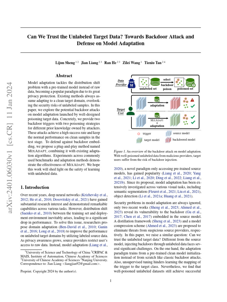 Can We Trust The Unlabeled Target Data Towards Backdoor Attack and ...