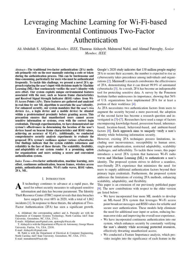 Leveraging Machine Learning For Wi-Fi-based Environmental Continuous ... Leveraging Machine Learning For Wi-Fi-based Environmental Continuous ...
