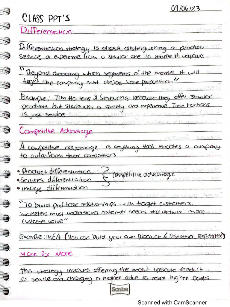 Handwritten Notes - Differentiation and | PDF
