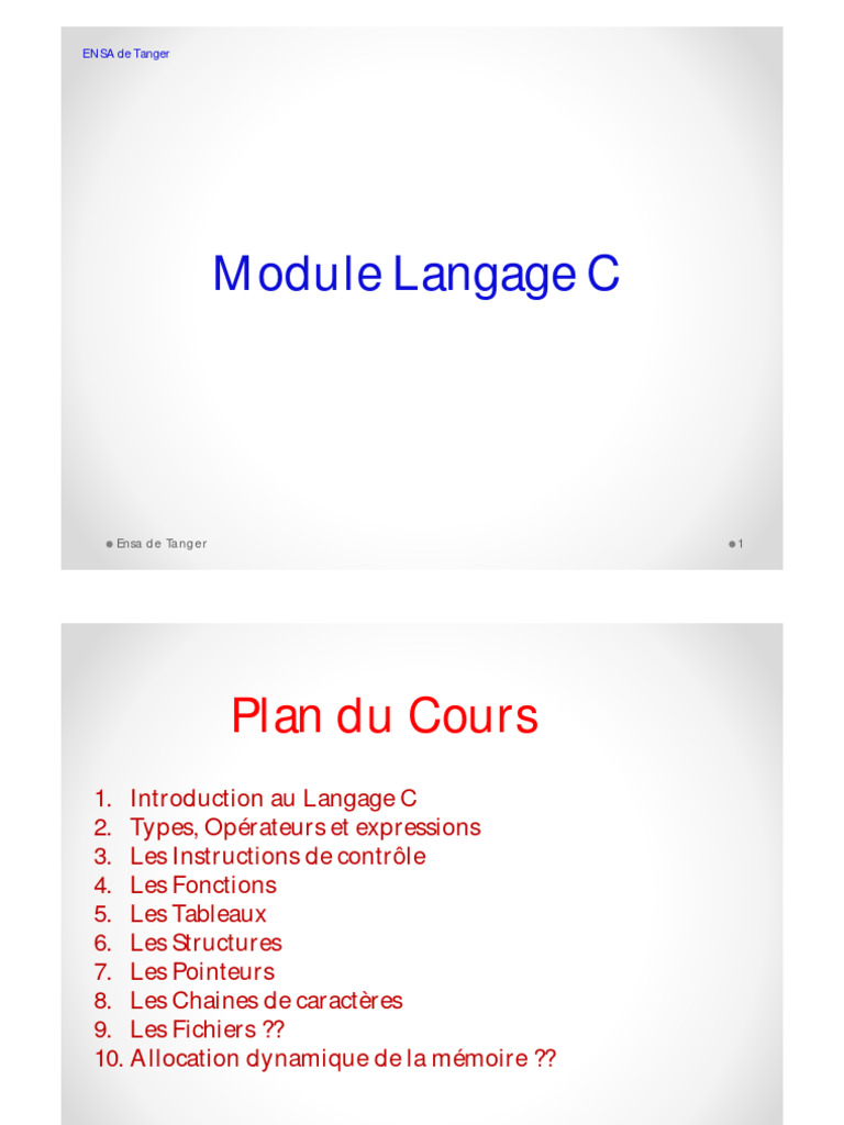 Chap1-Introduction au Langage C | PDF Chap1-Introduction au Langage C | PDF