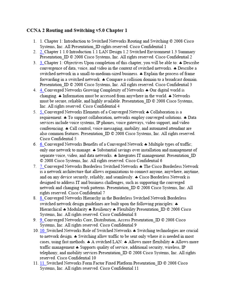 INFO CCNA 2 Routing and Switching v5 | PDF | Router (Computing) | Computer Network