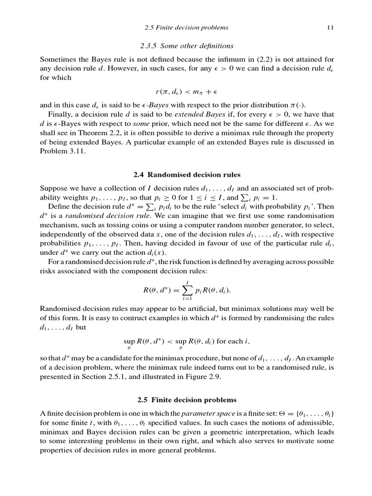 Decision Theory - Lecture Material | PDF | Mathematics | Probability