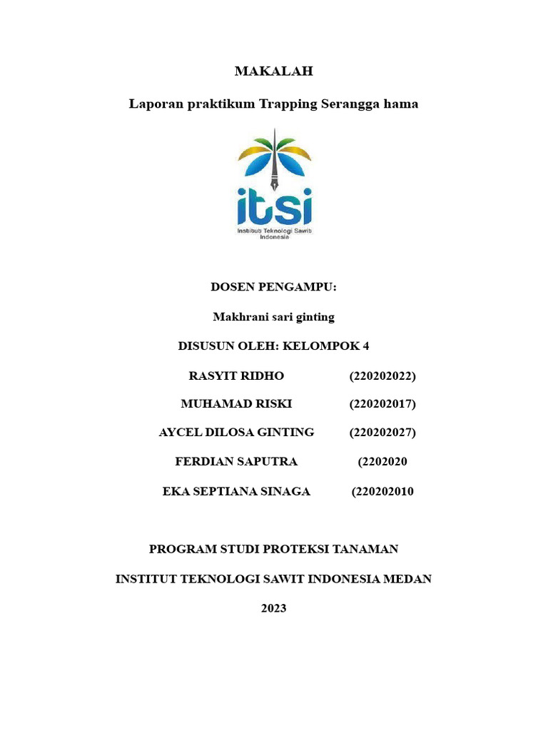 Jenis Perangkap Hama Kelapa Sawit | PDF | Griya & Taman | Kesehatan ...